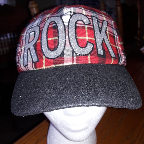 Accessories | Sparkly Rock Plaid Baseball Style Hat | Poshmark